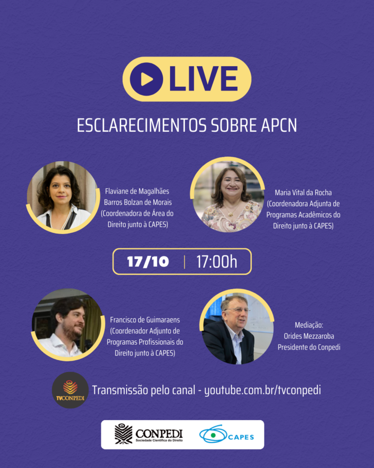 Live: Esclarecimentos sobre APCN - Conpedi